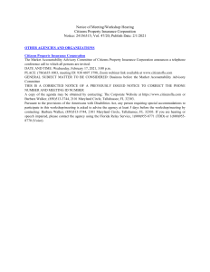 Market Accountability Advisory Committee - Public - Citizens Property ...