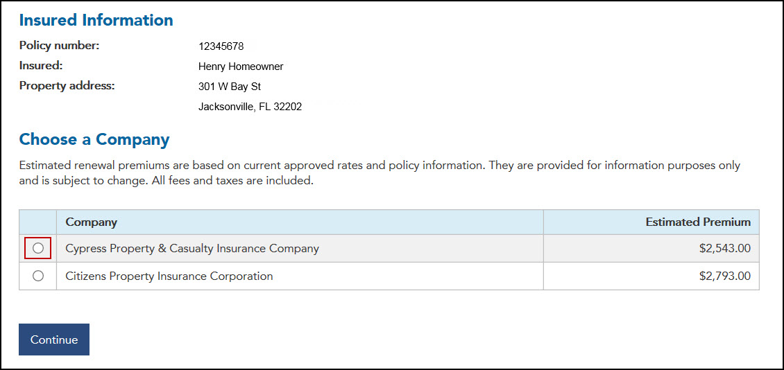 How do I submit my policyholder choice online?