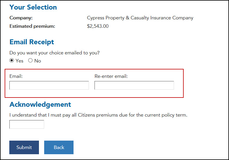 How do I submit my policyholder choice online?